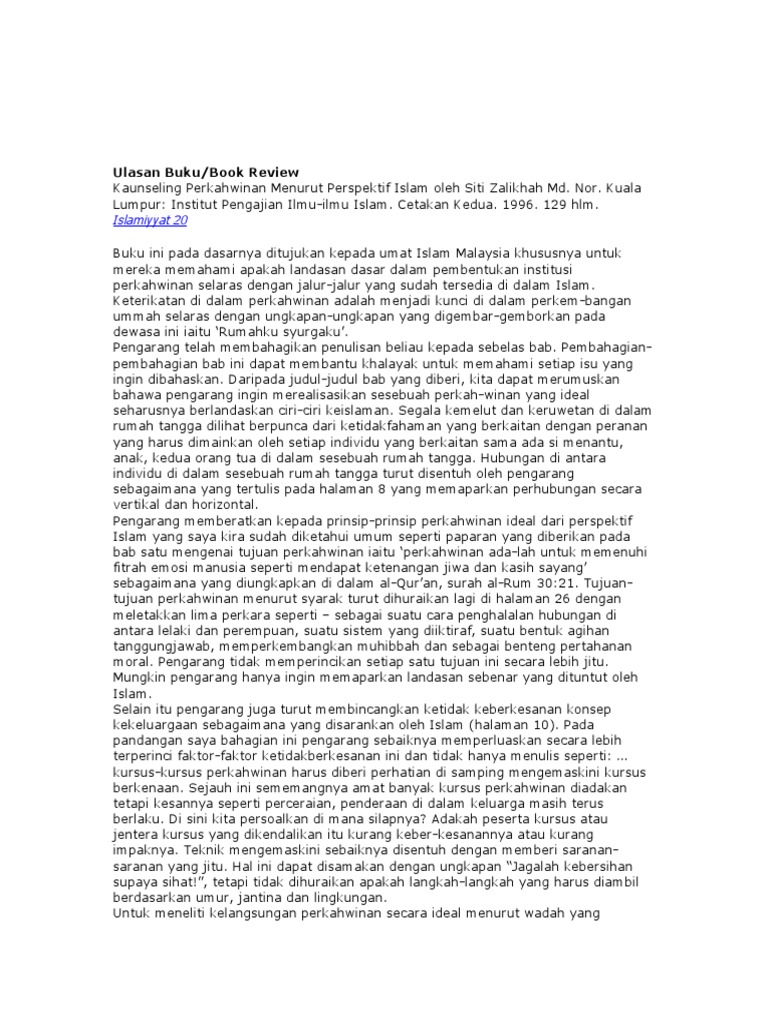 Contoh Ulasan Buku | PDF