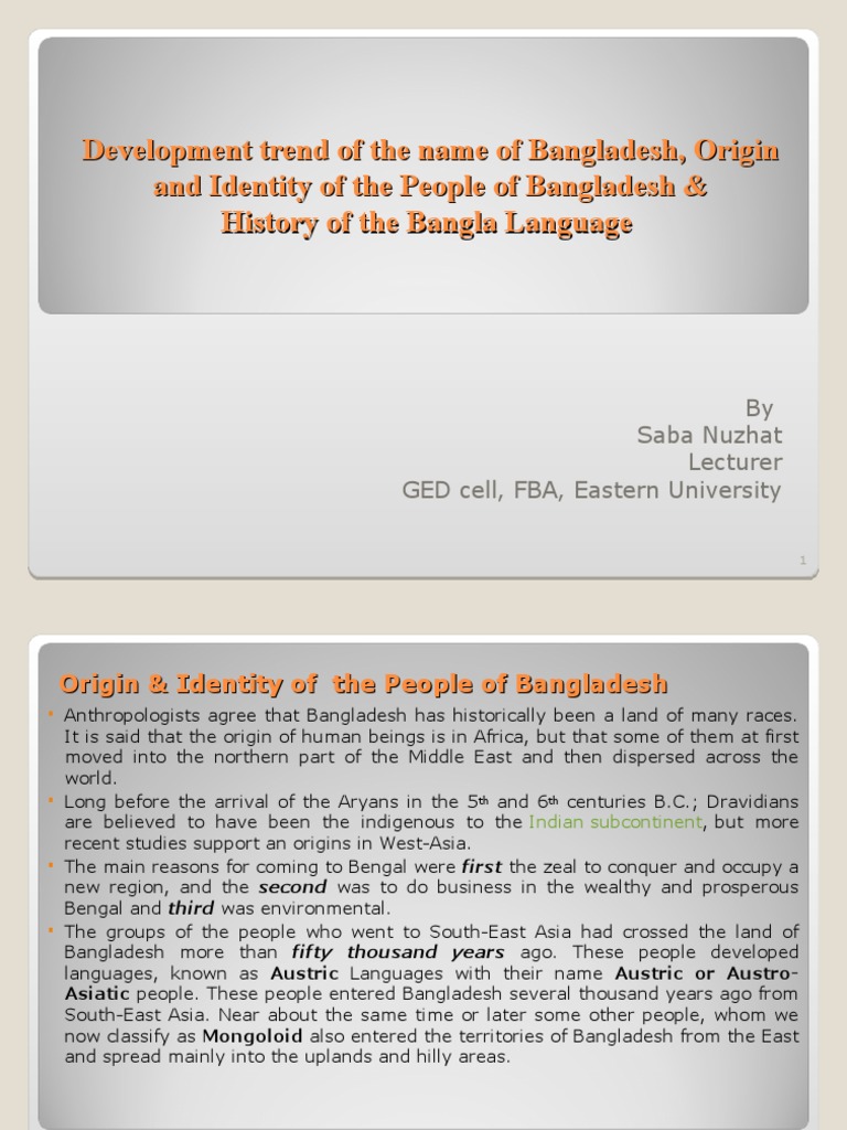 Evolution of Bangladesh's Language and Name | PDF | Bengal | Sanskrit