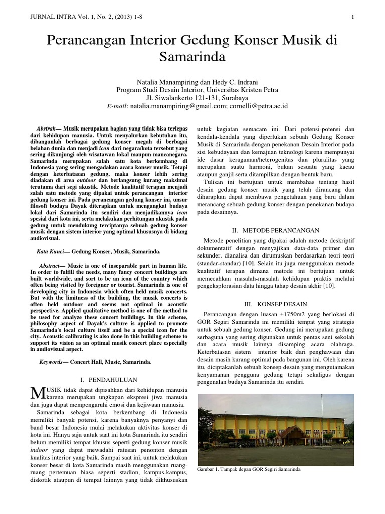 ID Perancangan Interior Gedung Konser Musik | PDF