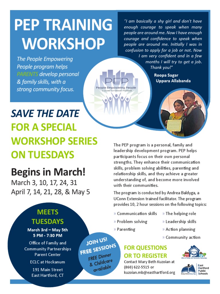 Pep Training Workshop: Save The Date | PDF | Communication | Psychology