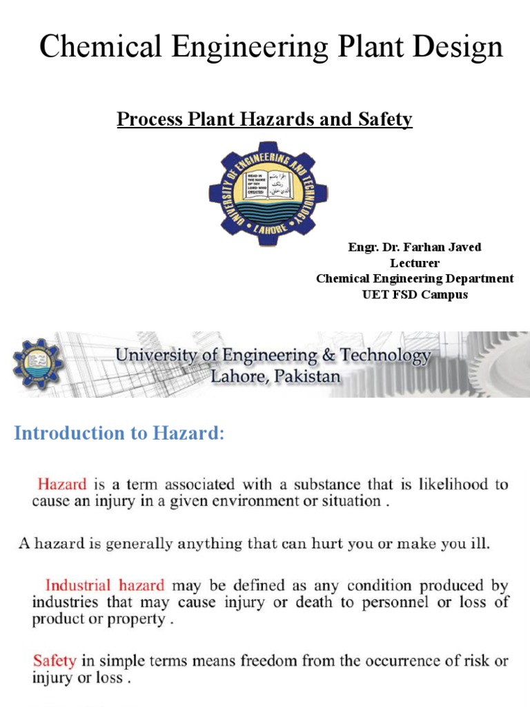 Chemical Engineering Plant Design: Process Plant Hazards and Safety ...