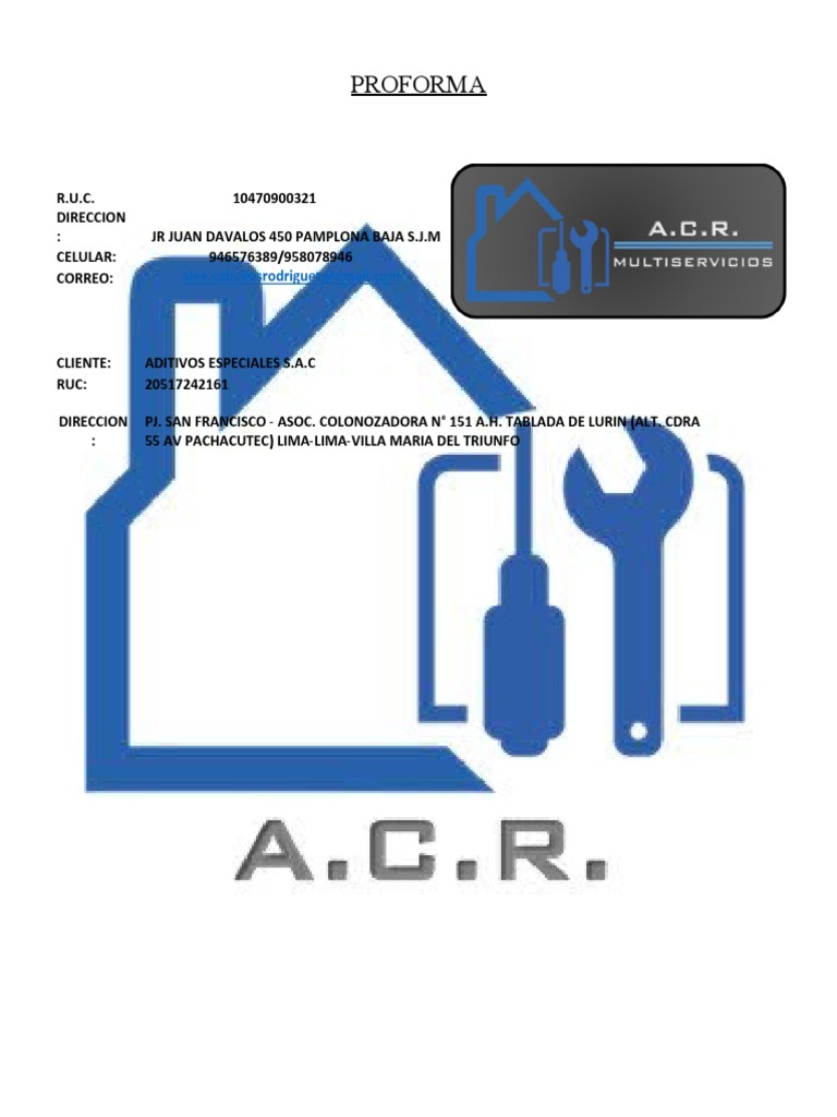 Proforma Membretada Multiservicios | PDF