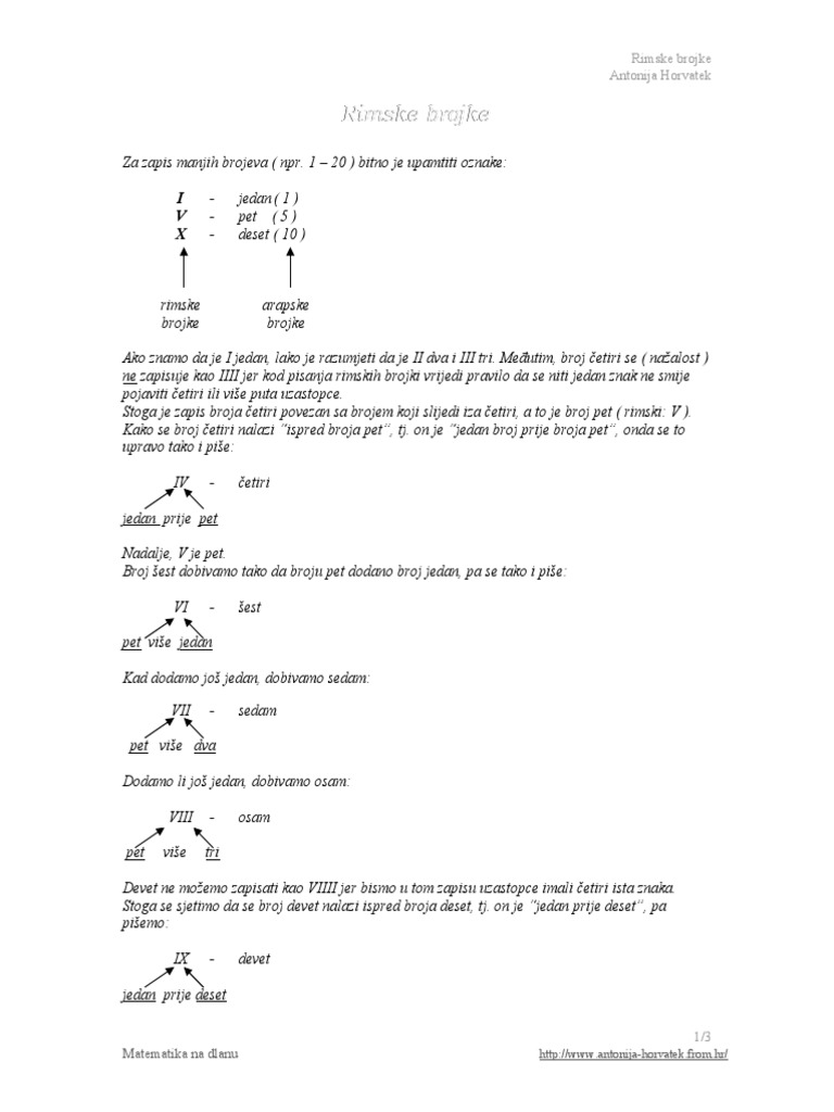 Rimski Brojevi | PDF