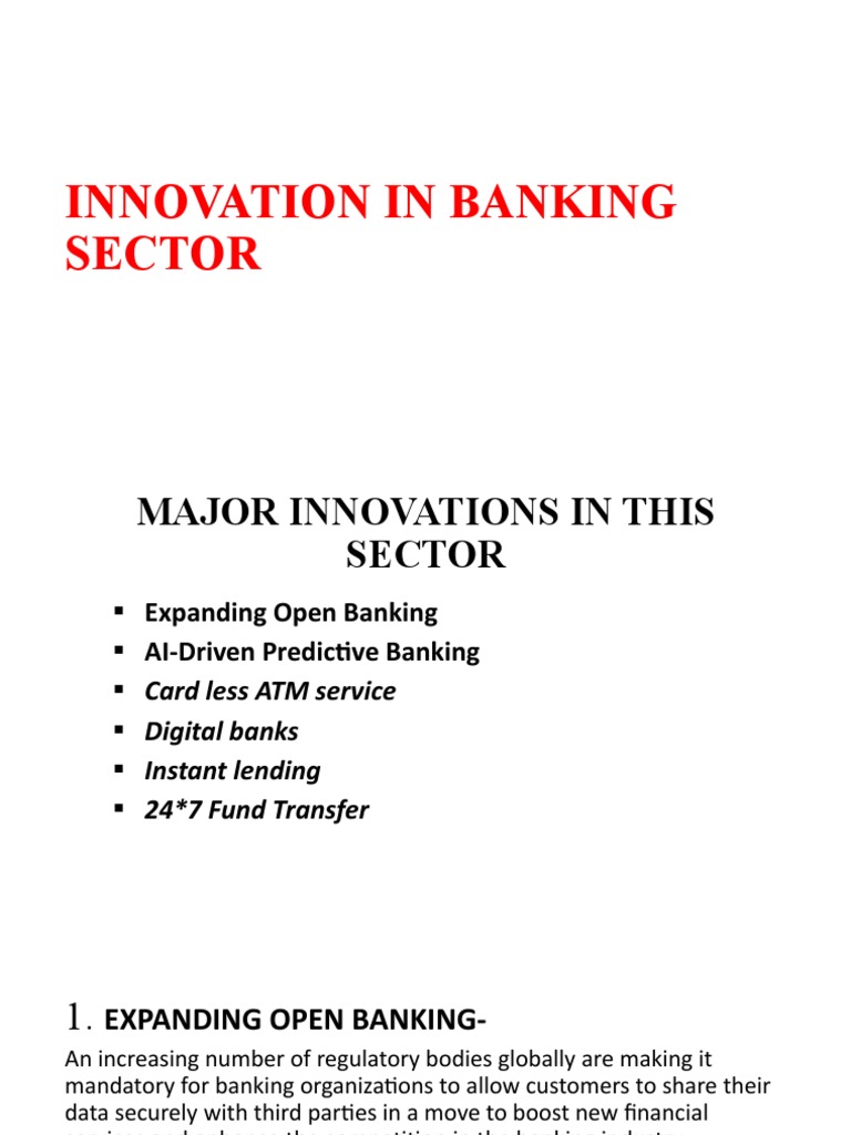Innovation in Banking Sector | PDF | Banks | Banking