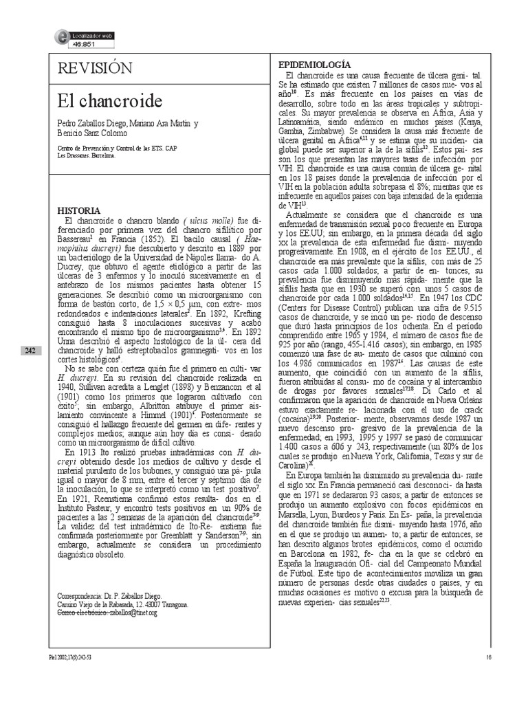El Chancroide: Revisión | PDF | VIH | Infección