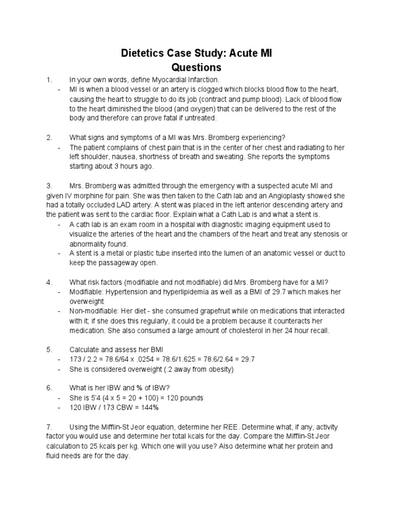 Clinical CVD Case Studies | PDF | Calorie | Heart