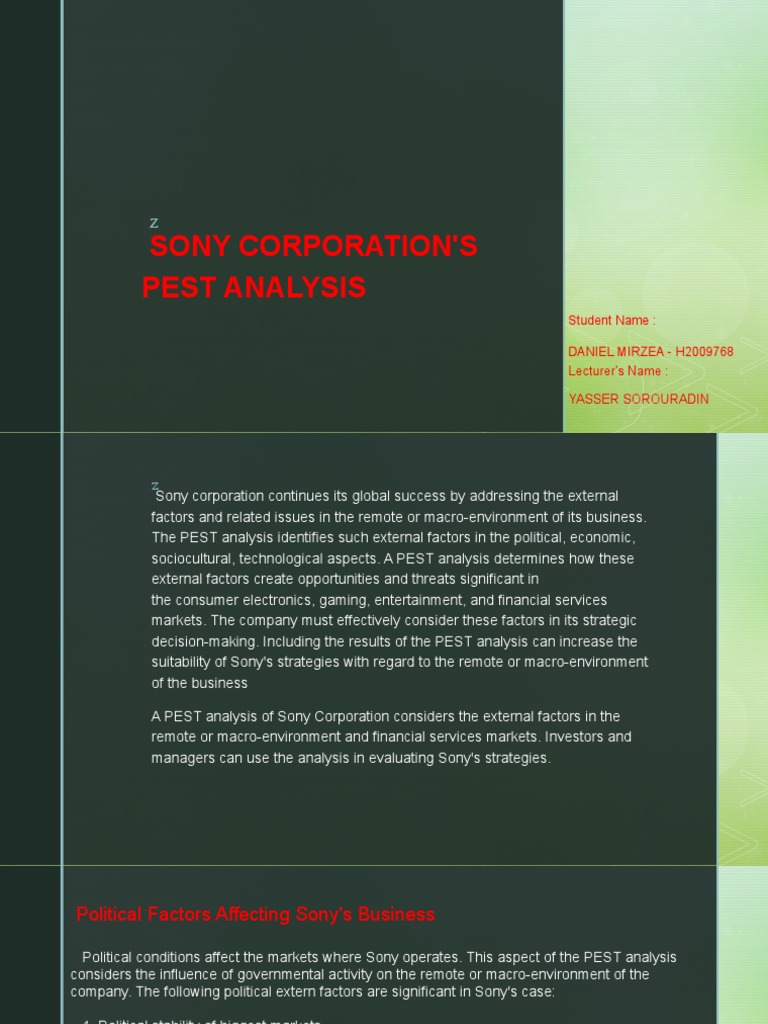 Analyzing Sony Corporation's Remote Environment Through a Comprehensive ...