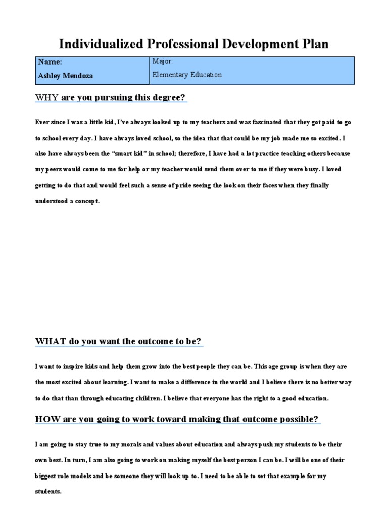 Individualized Professional Development Plan: Are You Pursuing This Degree? | PDF | Mentorship ...