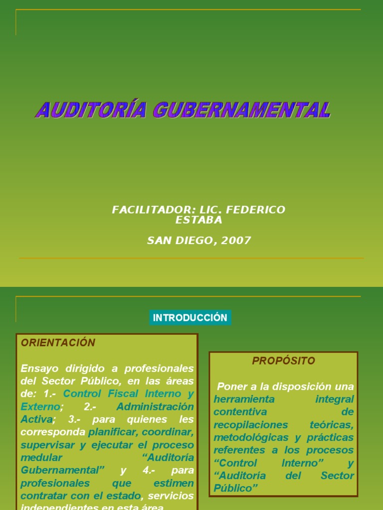 AUDITORÍA Gubernamental | PDF | Auditoría | Planificación