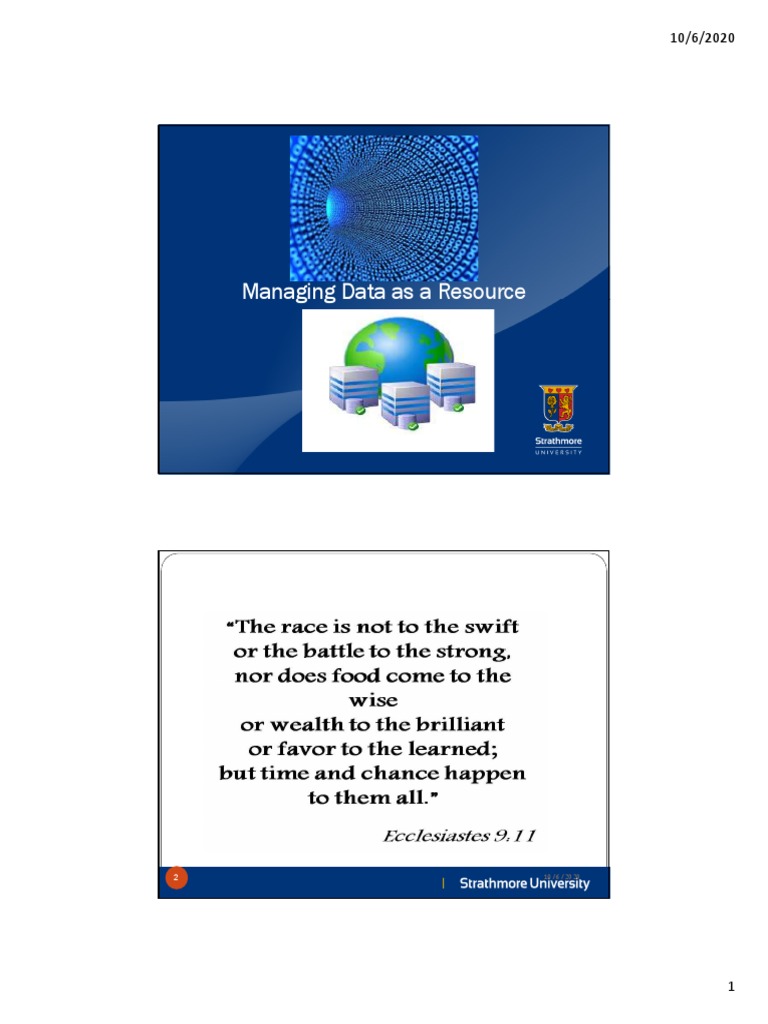 Cap 1-Managing Data As A Resource-Final | PDF | Relational Database ...