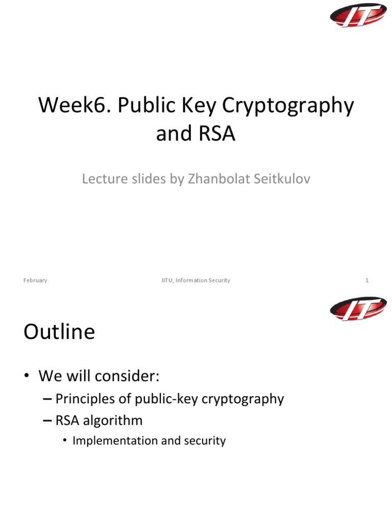 Public Key Cryptography & RSA Overview | PDF | Public Key Cryptography ...