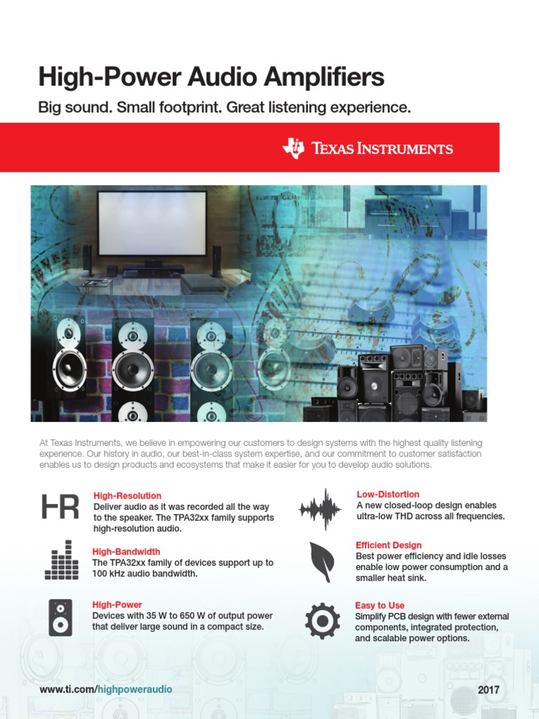 High-Power Audio Amplifiers: Big Sound. Small Footprint. Great ...
