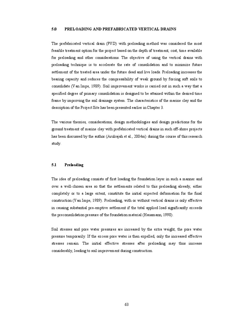 2006 - Preloading and Prefabricated Vertical Drains-Wick Drain (PVD) | PDF | Drainage | Soil