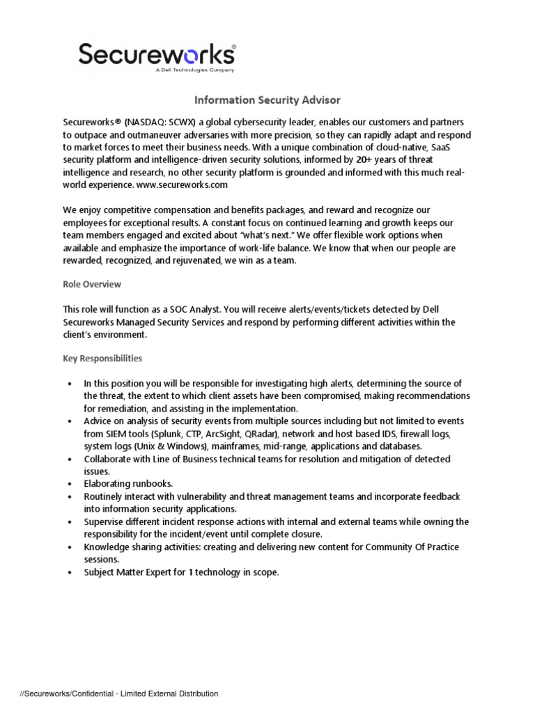 Information Security Advisor PDF | PDF | Information Security | Harassment