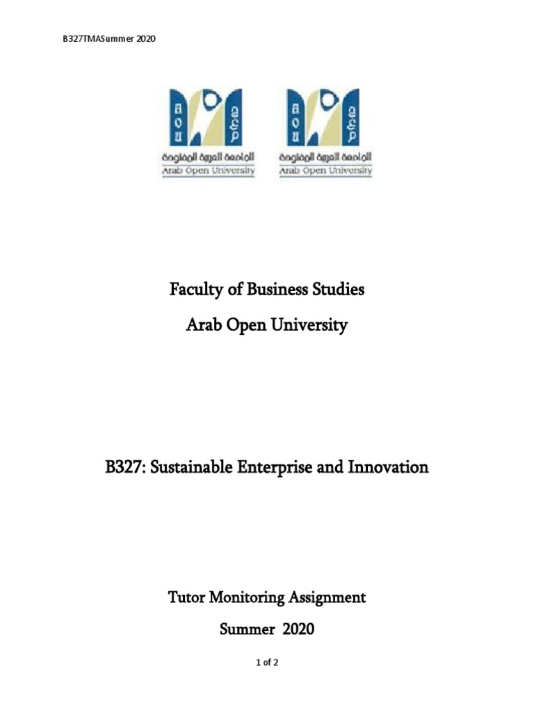 B327 TMA Saudi Arabia Verion Summer 2020-1 | PDF | Plagiarism | Essays