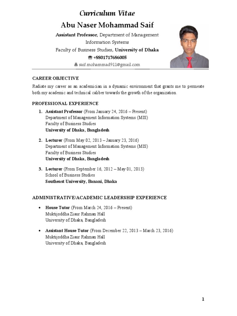 CV DU (Saif) MIS PDF | PDF | Microsoft Office | My Sql