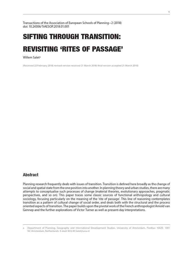 Planning Transitions & Rites | PDF | Rituals | Anthropology