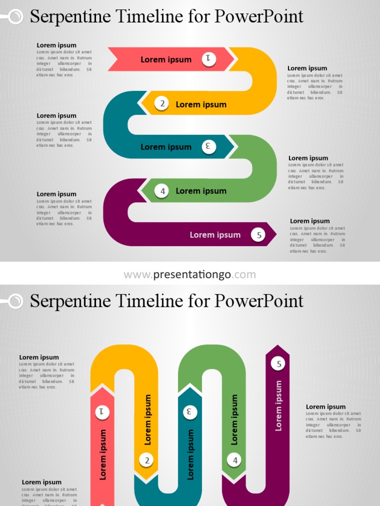 Serpentine Timeline For PowerPoint | PDF