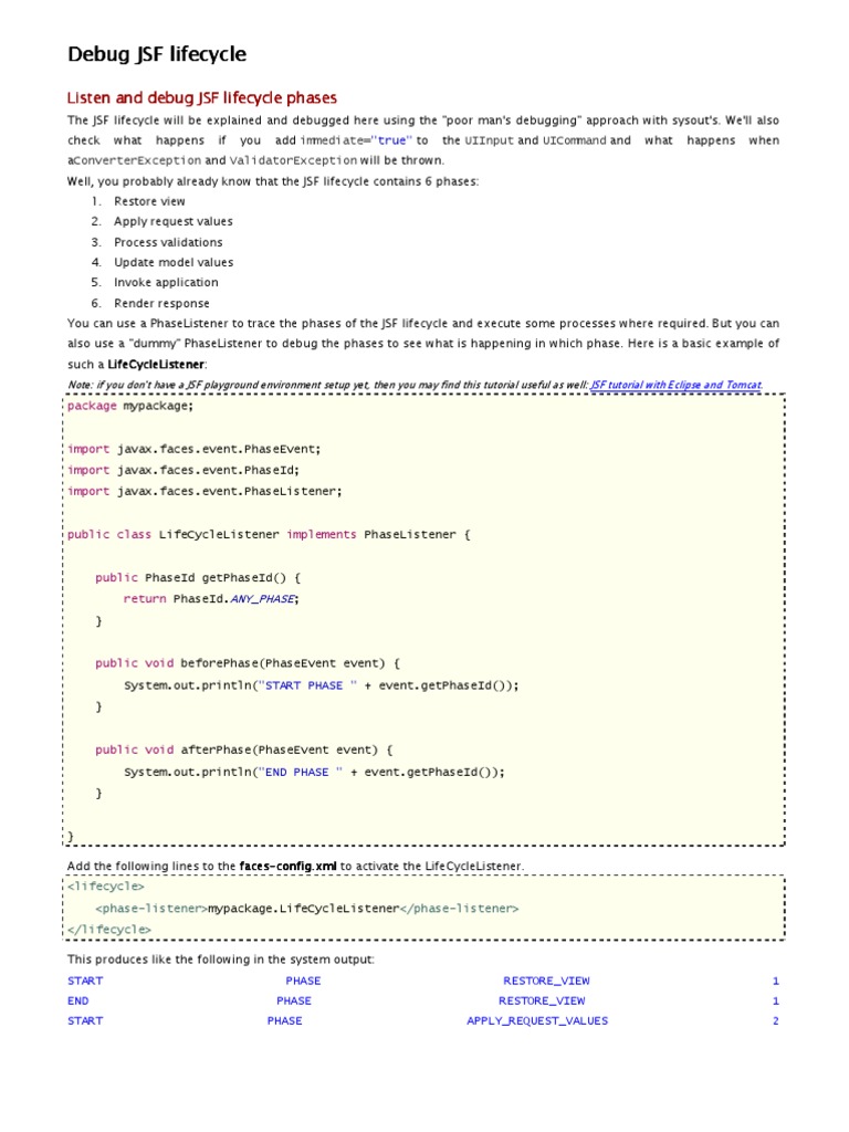 Debug JSF Lifecycle | PDF | Information Technology Management ... Debug JSF Lifecycle | PDF | Information Technology Management ...