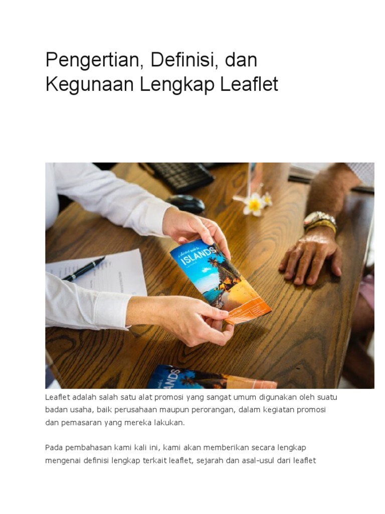 Pengertian, Definisi, Dan Kegunaan Lengkap Leaflet | PDF