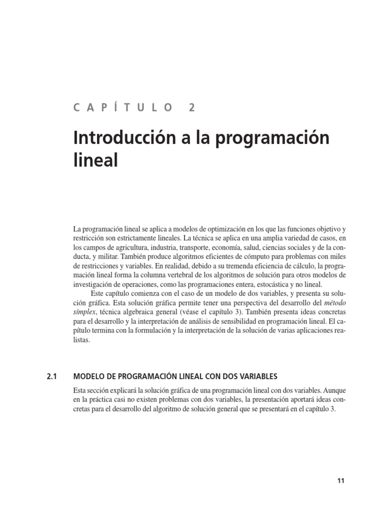 Introducción A La Programación Lineal (Pp. 11-13, 23-25) PDF | PDF | Programación lineal ...