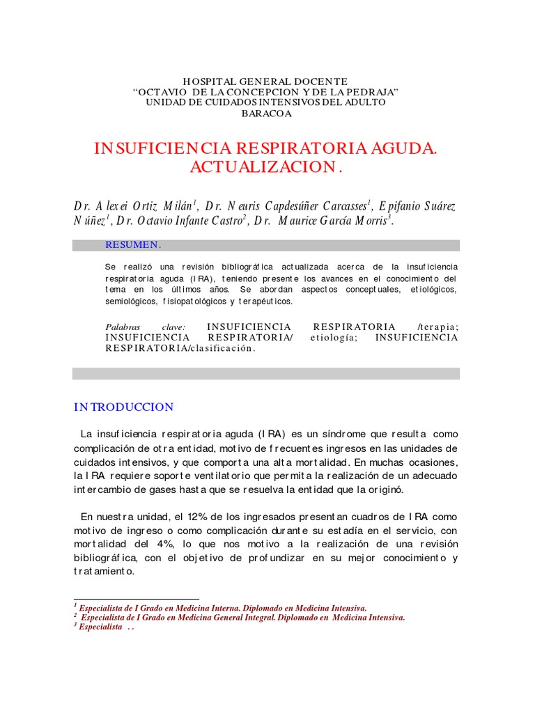 Insuficiencia Respiratoria Aguda | PDF | Vena | Pulmón