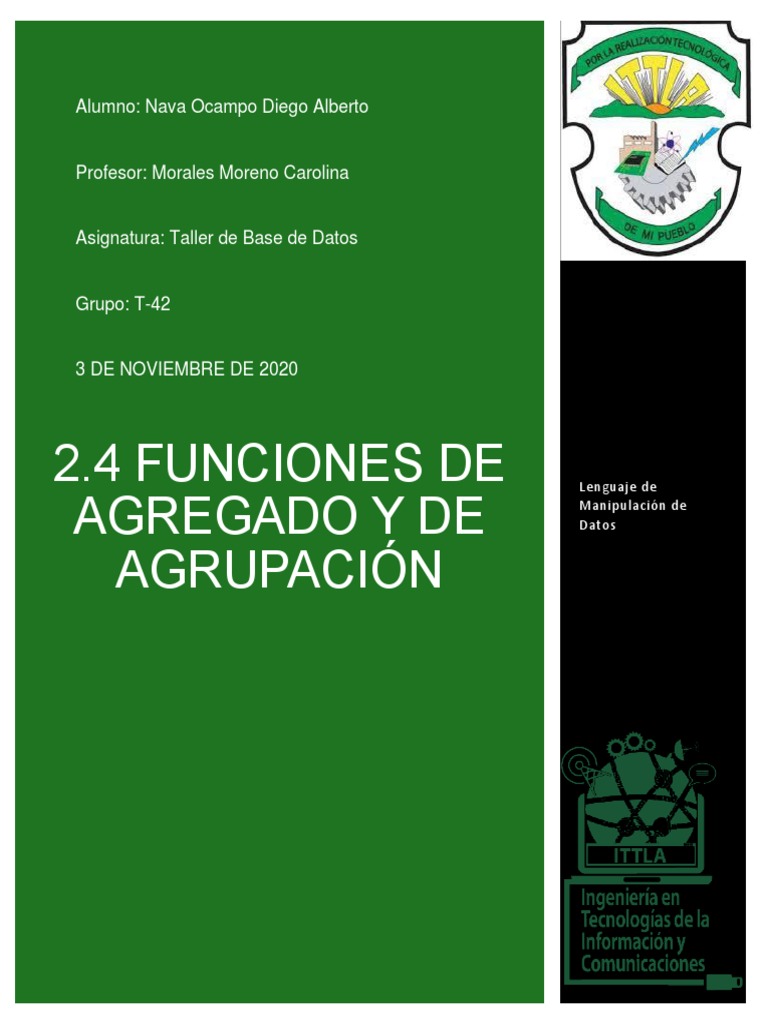 Unidad2 Actividad 2.4 Nava Ocampo Diego PDF | PDF | SQL | Servidor SQL de Microsoft