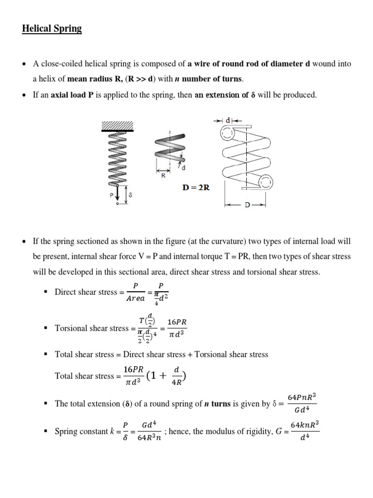 Helical Spring PDF | PDF | Helix | Stress (Mechanics)
