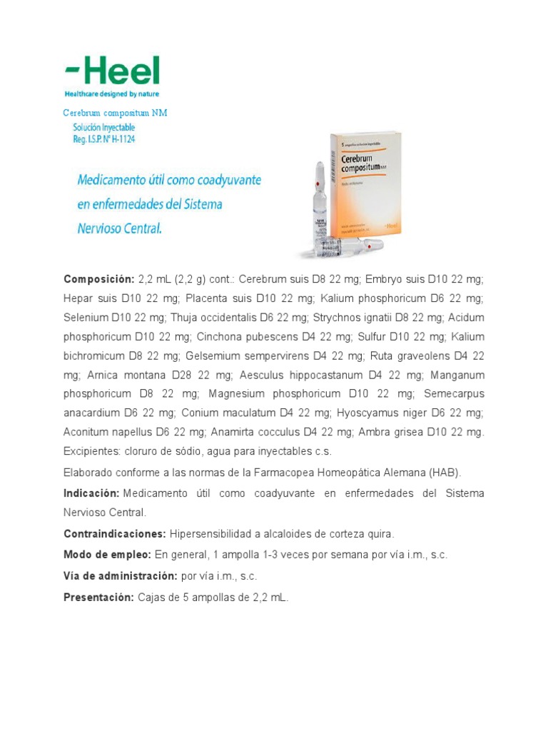 Cerebrum Compositum NM - FORMULA | PDF
