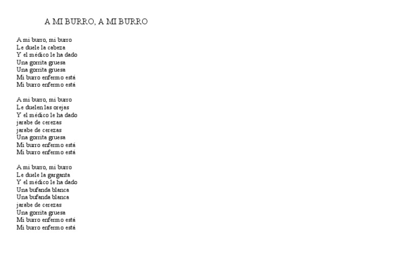 A Mi Burro: Letra Completa | PDF