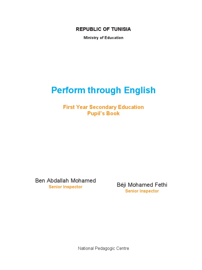 Perform Through English - First Year Secondary Education Pupil's Book ...