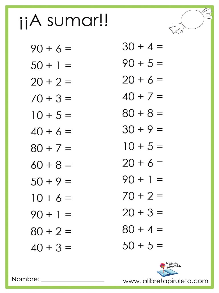 Sumas Con DECENAS Exactas PDF | PDF