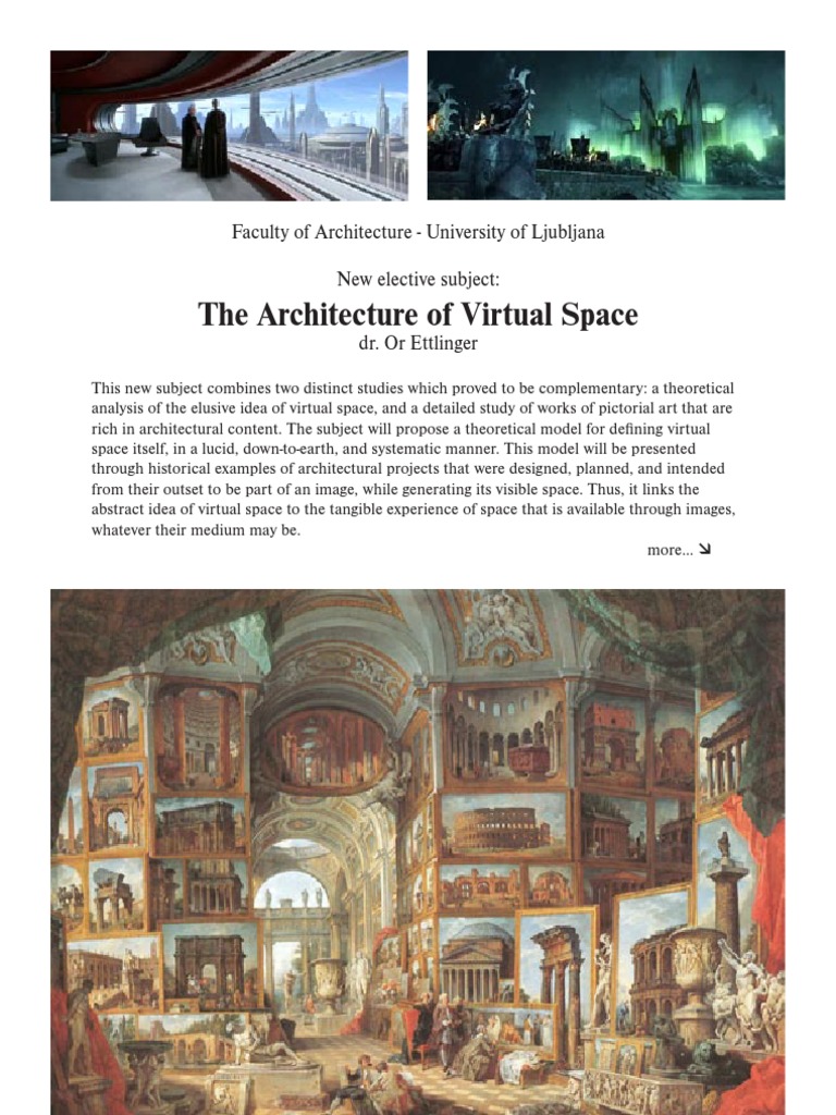 The Architecture of Virtual Space | PDF | Space | Theory