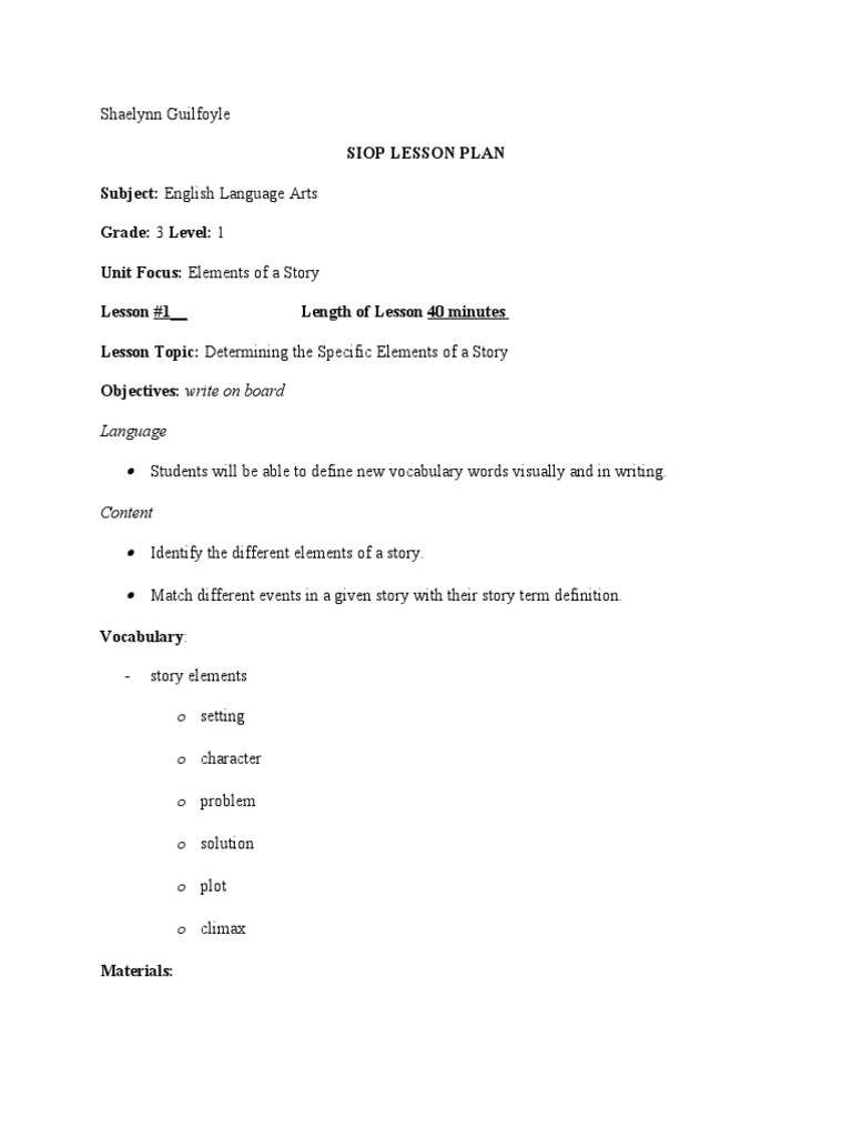 Siop Lesson Plan Final | PDF | Teachers | Epistemology