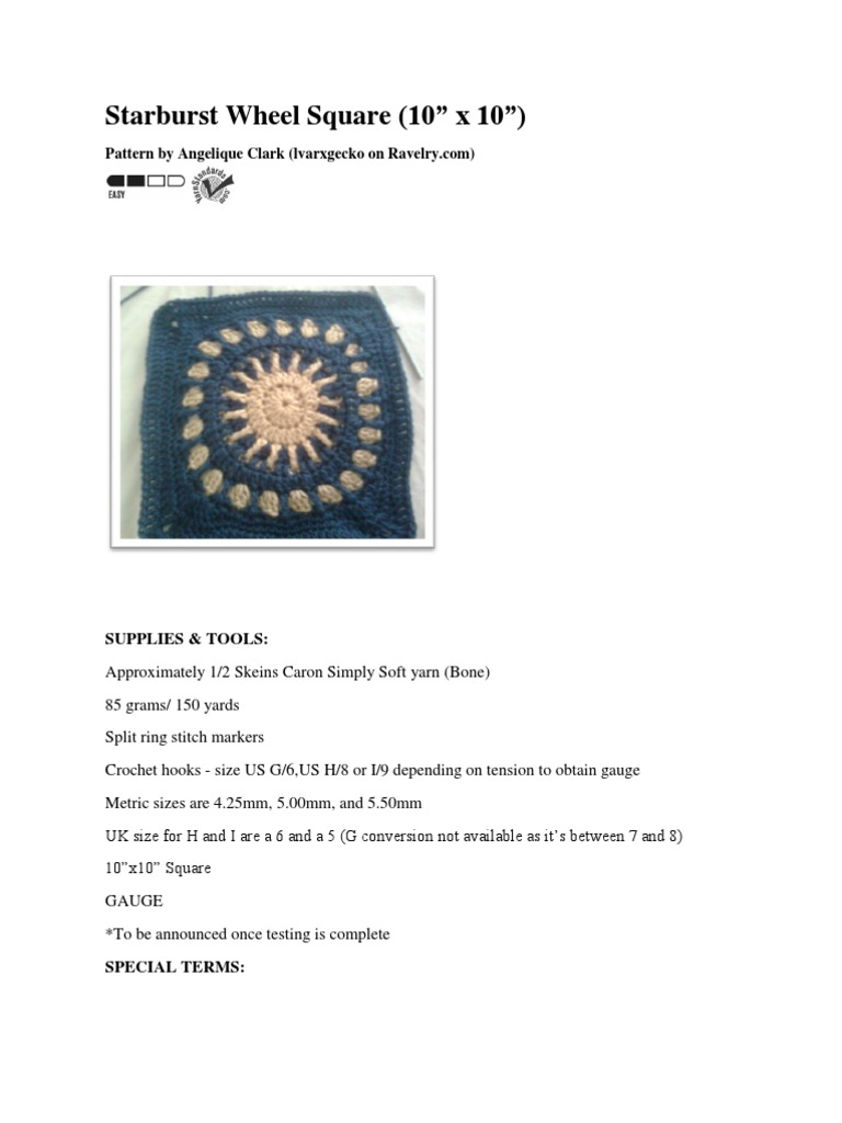 Starburst Wheel 1.0 | PDF | Crochet | Textile Arts