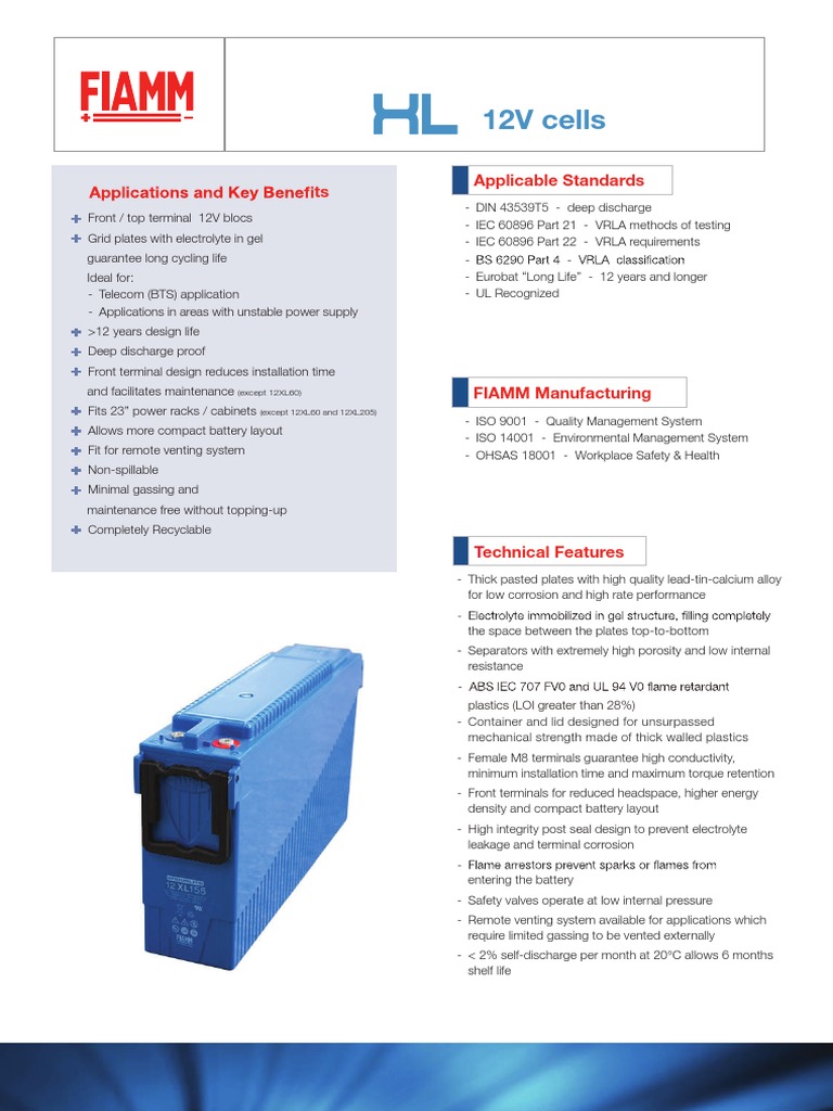 12V Cells: Applicable Standards Ts | PDF | Electrical Engineering ...