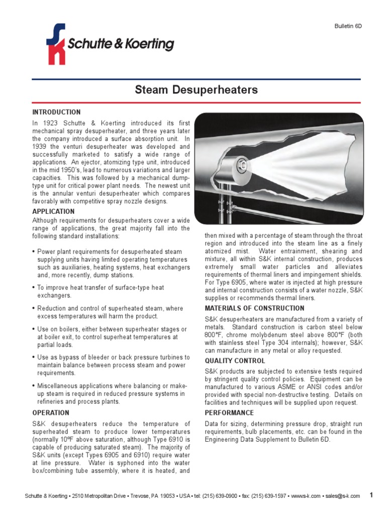 6 Desuperheater Bulletins Brochure PDF | PDF