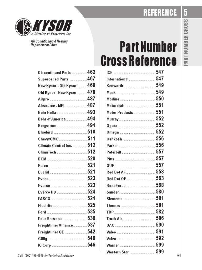 Partnumber - Cross - Reference Bergstrom PDF | PDF | Motor Vehicle ...