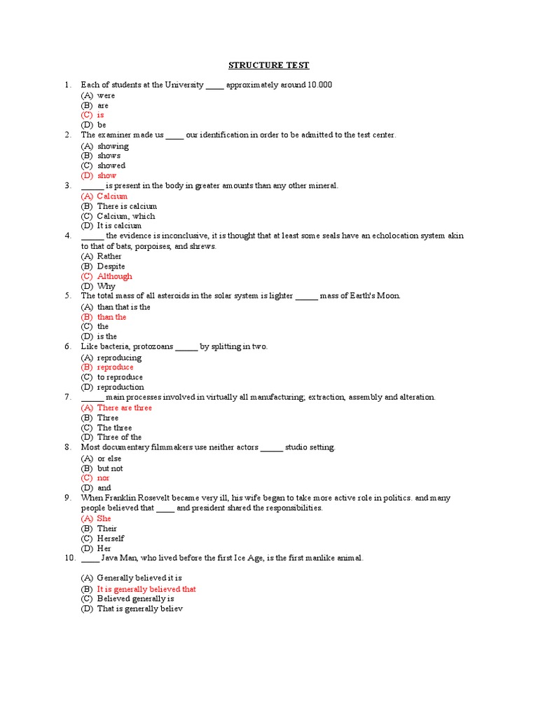 STRUCTURE COMPLETE TEST Fix | PDF | Nature
