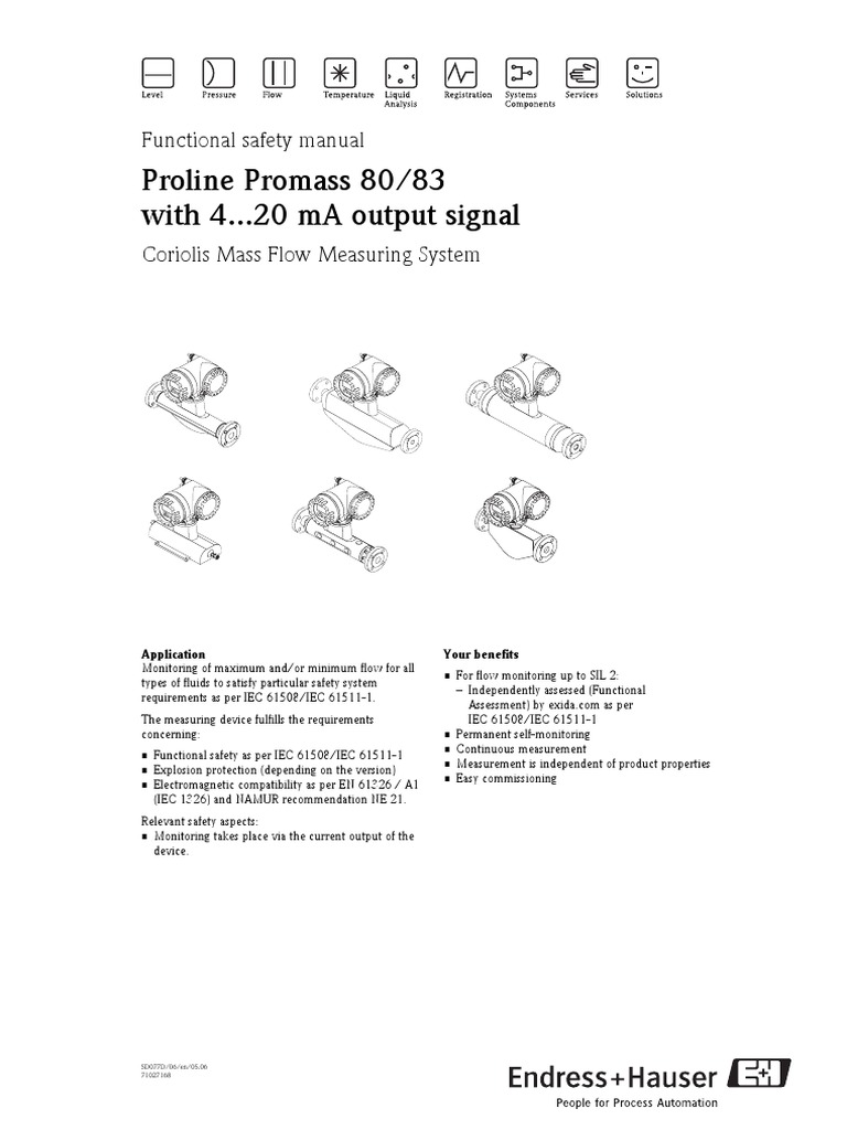 Promass 80 - Functional Safety Manual | PDF | Electrical Engineering ...
