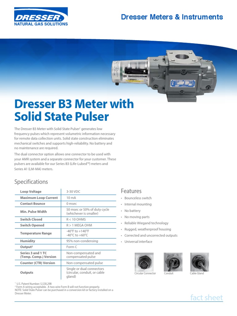 Dresser B3 Meter With Solid State Pulser | PDF | Electrical Connector ...