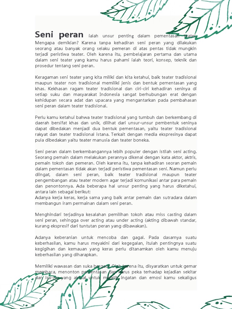 Seni Peran | PDF | Seni