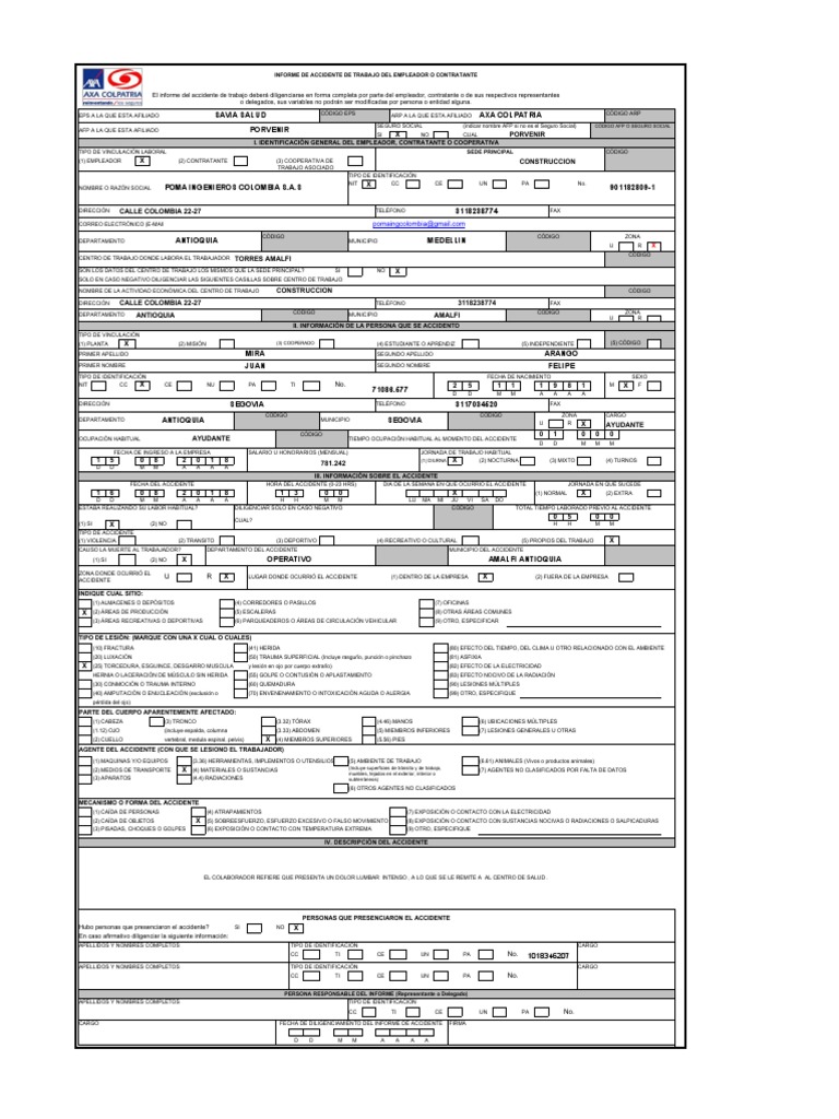 FURAT - Formato | PDF | Lesión | Enfermedades y trastornos