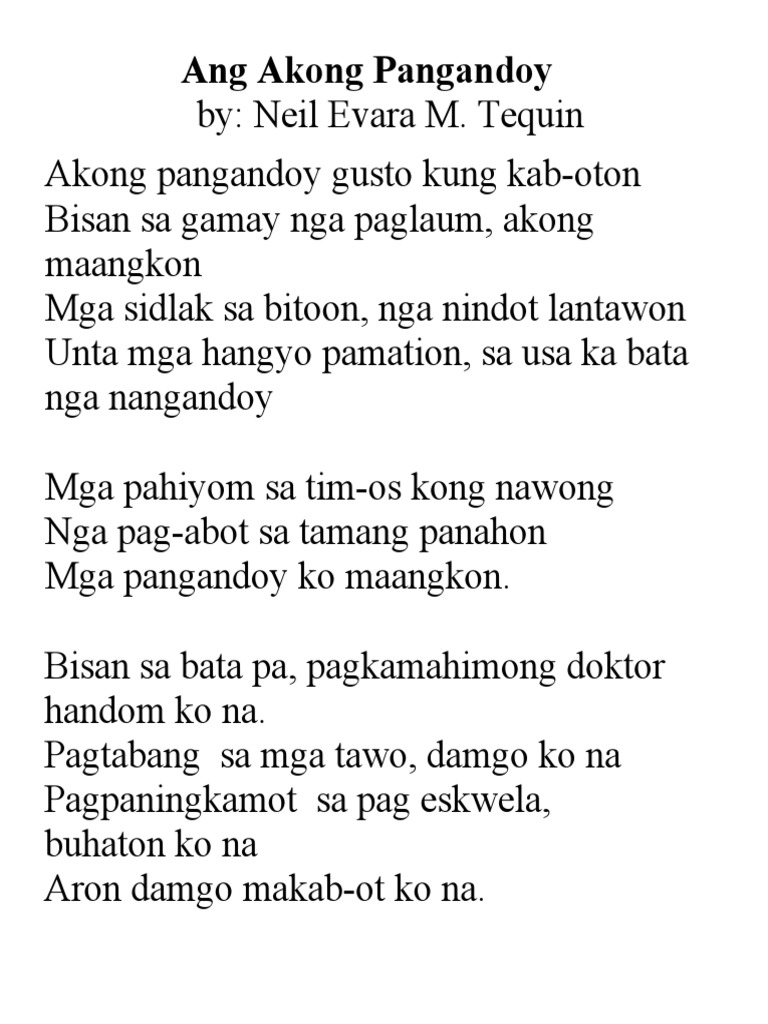 Ang Akong Pangandoy | PDF