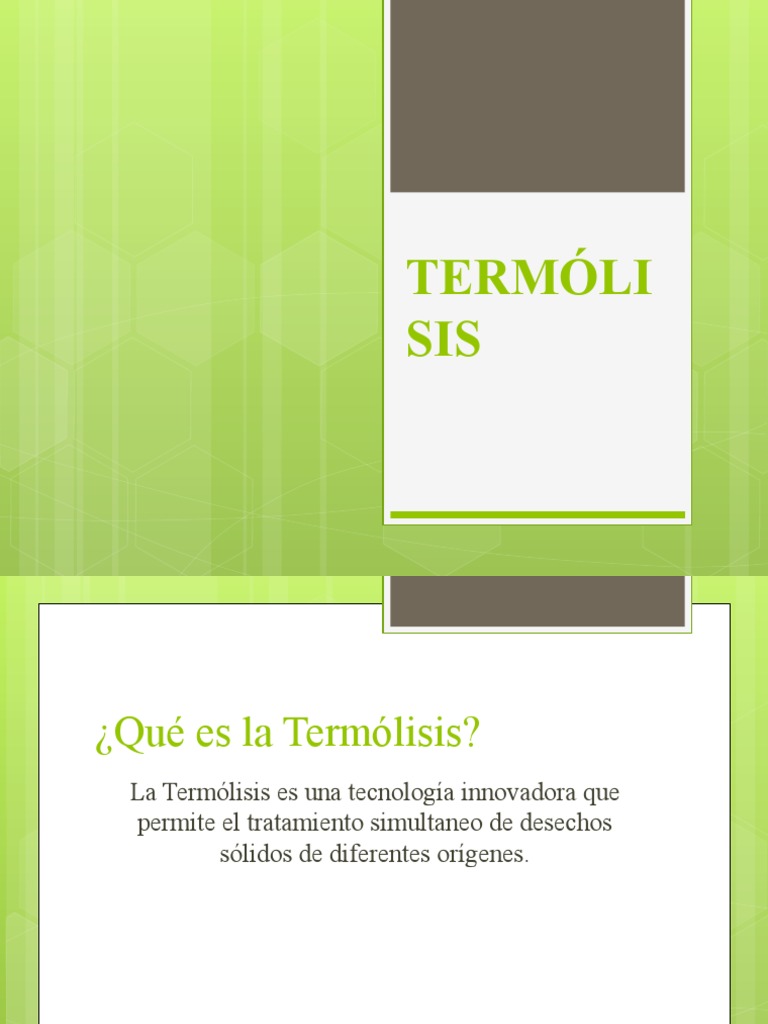 Termolisis | PDF | Combustibles | Metano