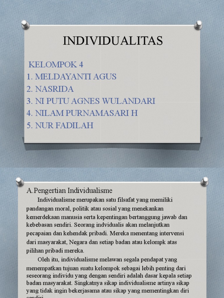 Isbd - KLP 4 - Individualisme | PDF