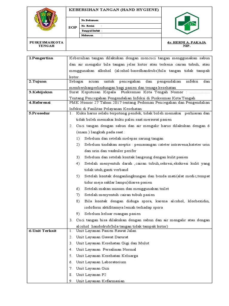 Sop Hand Hygiene | PDF