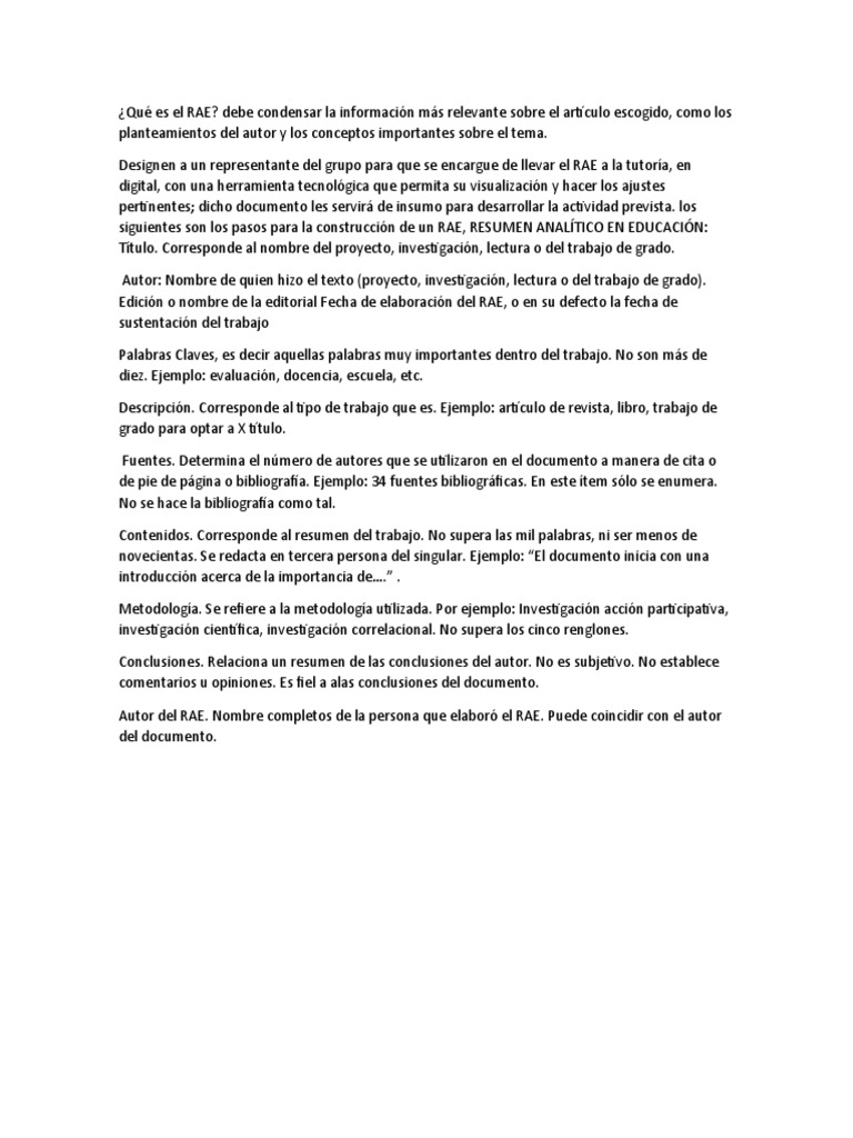 Qué Es El RAE | PDF