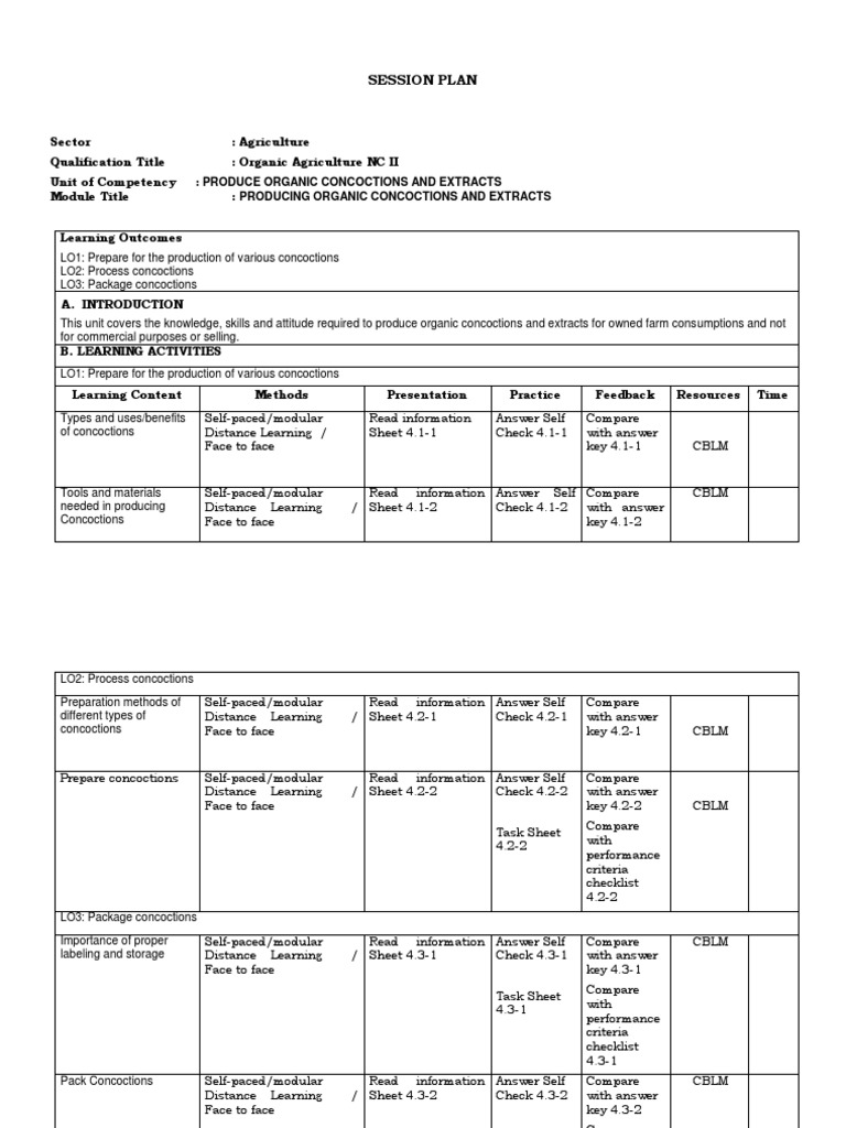 Session-Plan OAP Core 4 | Download Free PDF | Distance Education ...