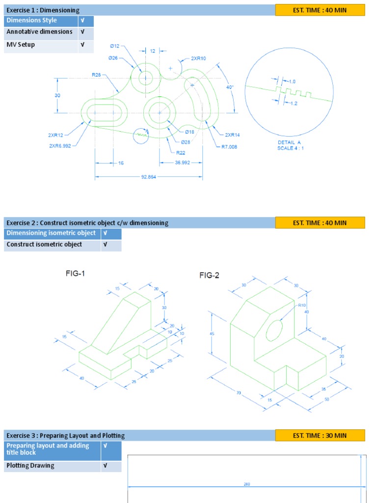Dimensions Style : Exercise 1: Dimensioning Annotative Dimensions MV ...